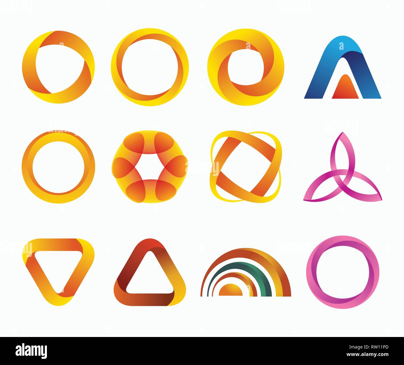 Set of templates gradient logos. Vector Illustration. Symbols for your ...