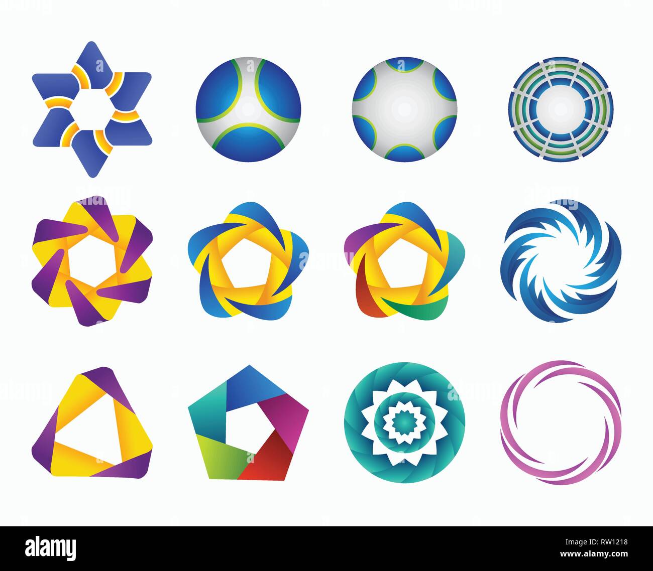 Set of templates gradient logos. Vector Illustration. Symbols for your ...