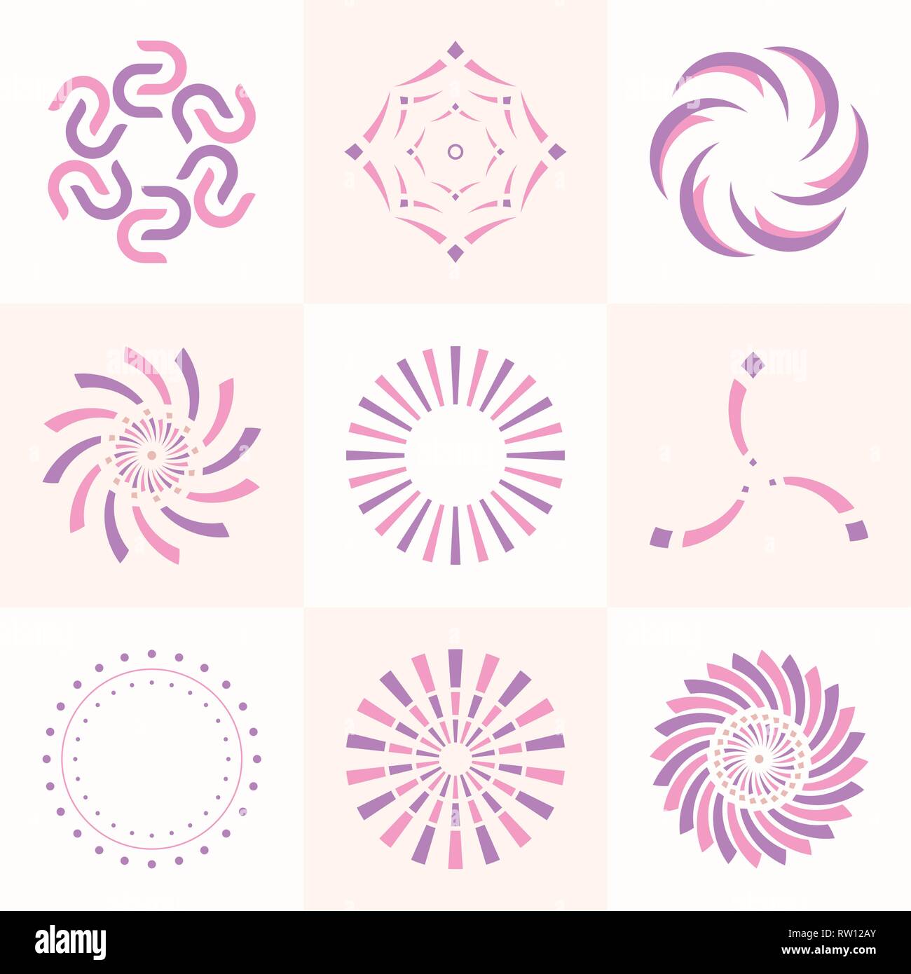 Abstract geometric shapes, symbols for your design. Symmetric center ...