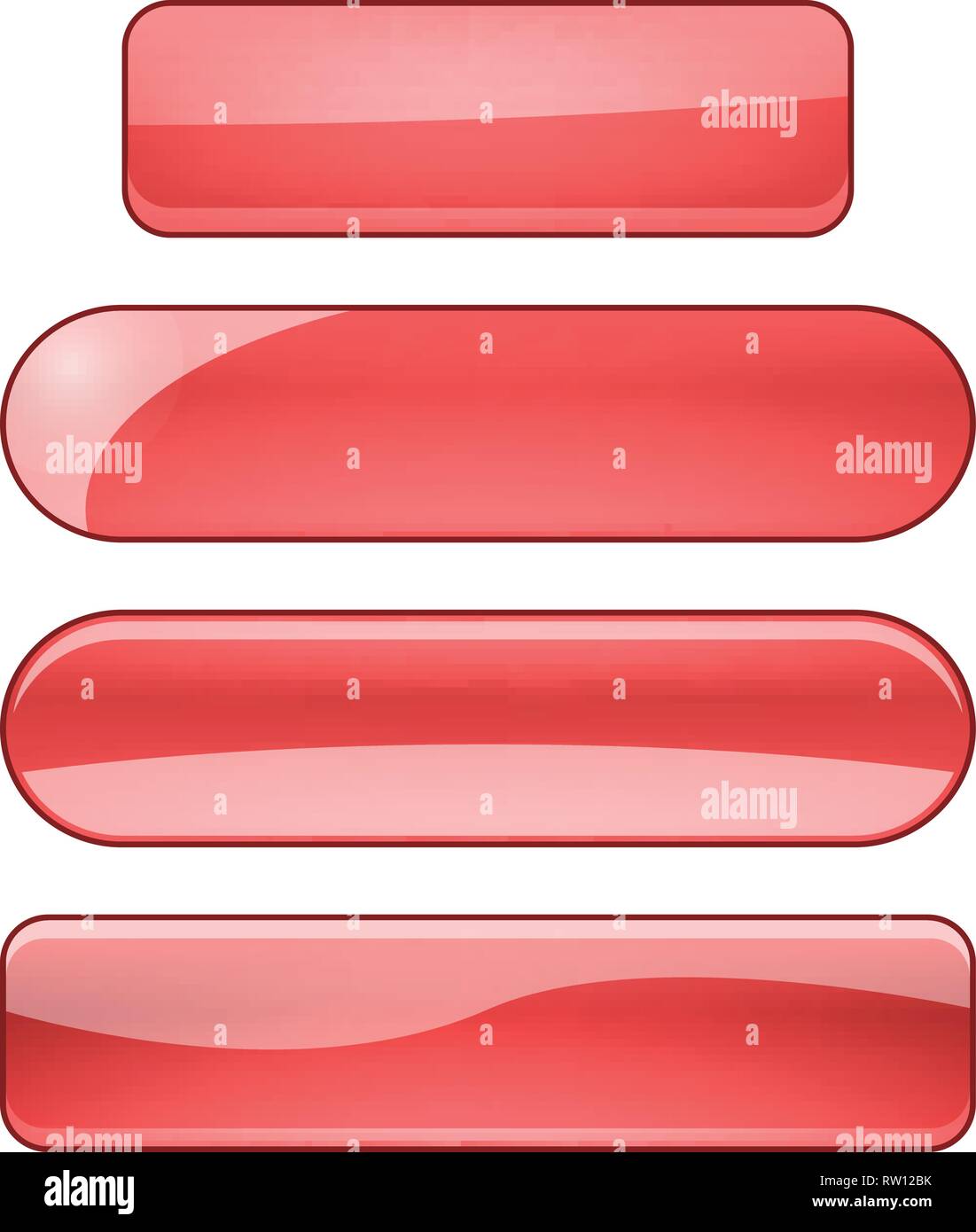 vector bright glossy web buttons set - red Stock Vector Image & Art - Alamy