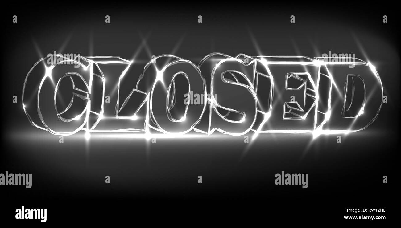 Retro glowing neon inscription "closed" vector Stock Vector Image & Art ...