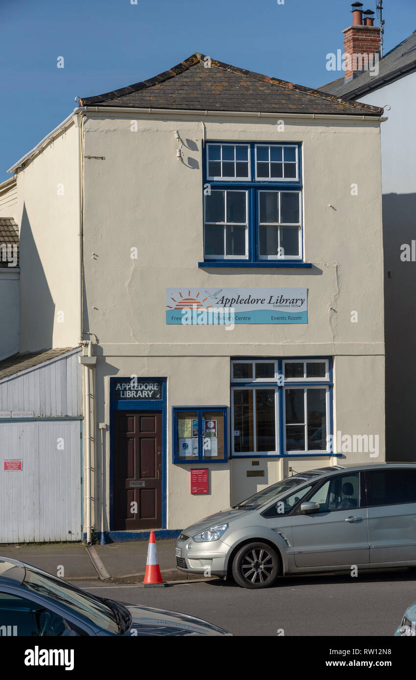 The Quay, Appledore, North Devon, England, UK. February 2019. The small ...