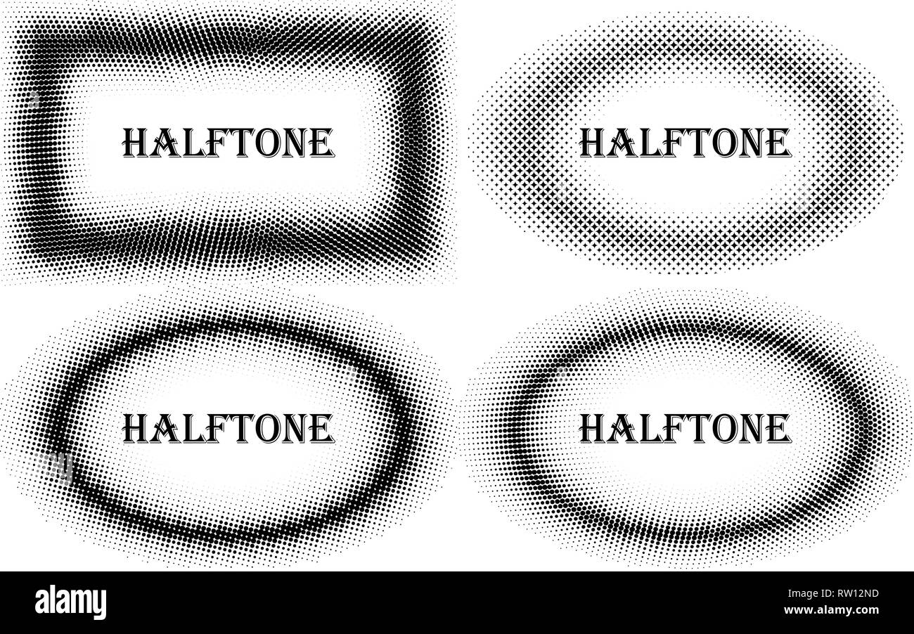 Set of halftone elements, vector illustration Stock Vector Image & Art ...