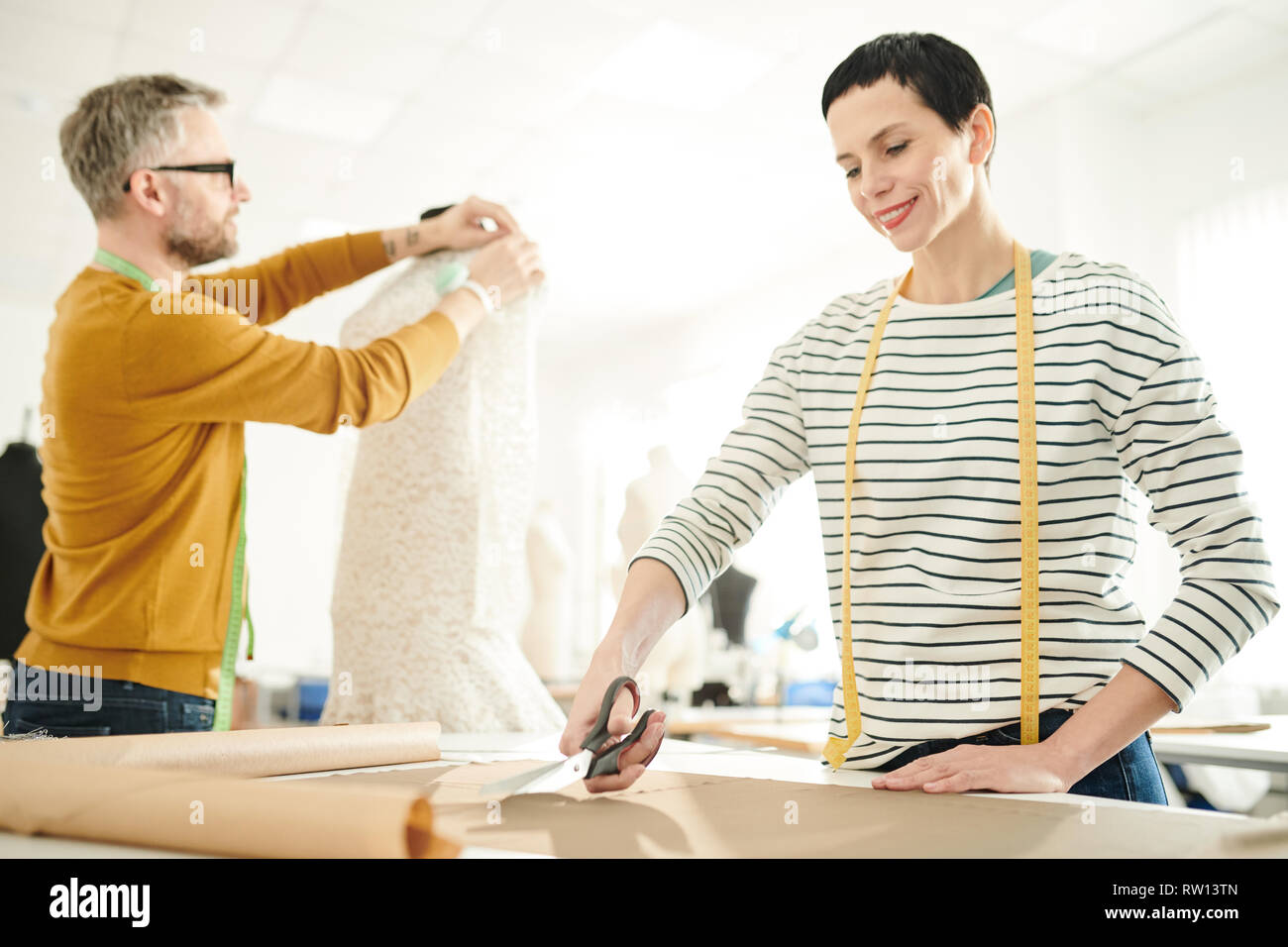 Making paper patterns Stock Photo - Alamy