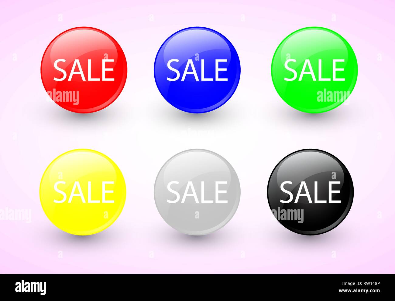 Set of glossy sale buttons or badges. Product promotions. Vector Stock ...