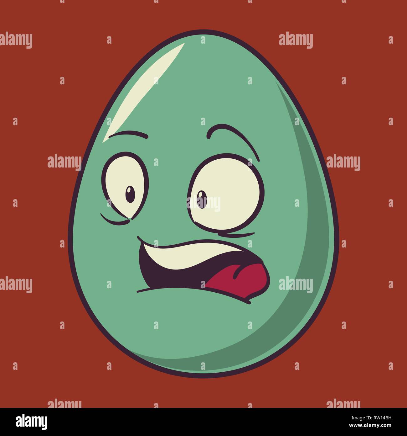 Funny cartoon Easter egg emoji icon. Cute emoticons Vector illustration ...
