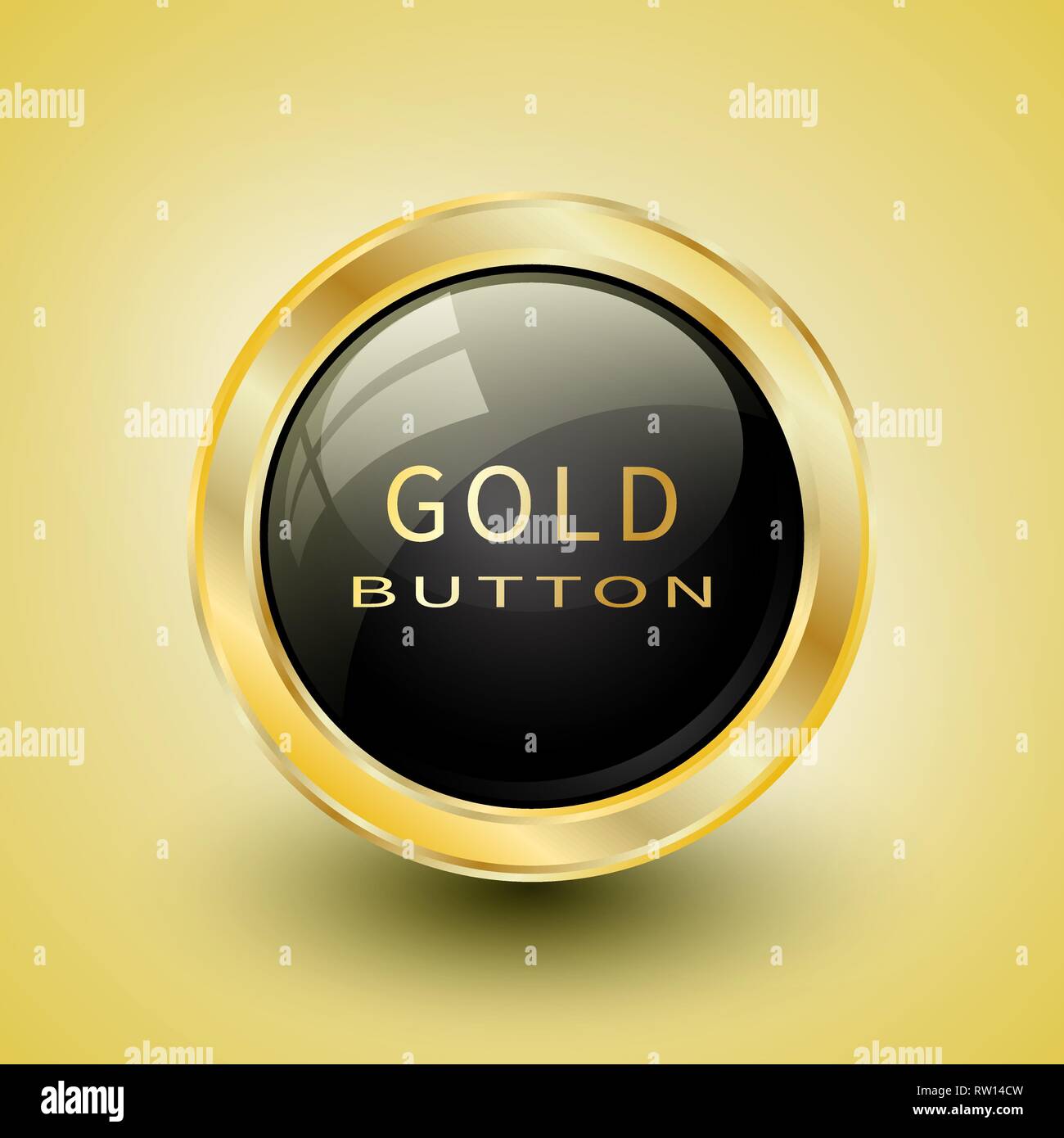 Gold shiny modern element. Gold Web button. Vector sticker. Part of set ...