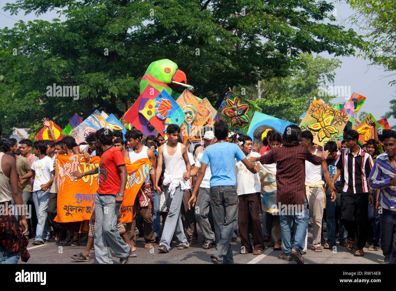 A colourful rally brings out from the Khulna Art Collage to celebrate ...