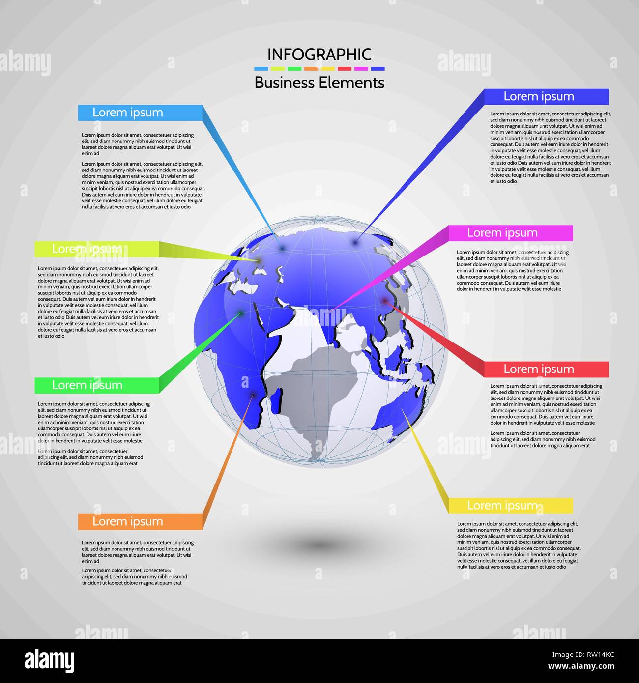 Modern world map globe infographic Stock Vector Image & Art - Alamy