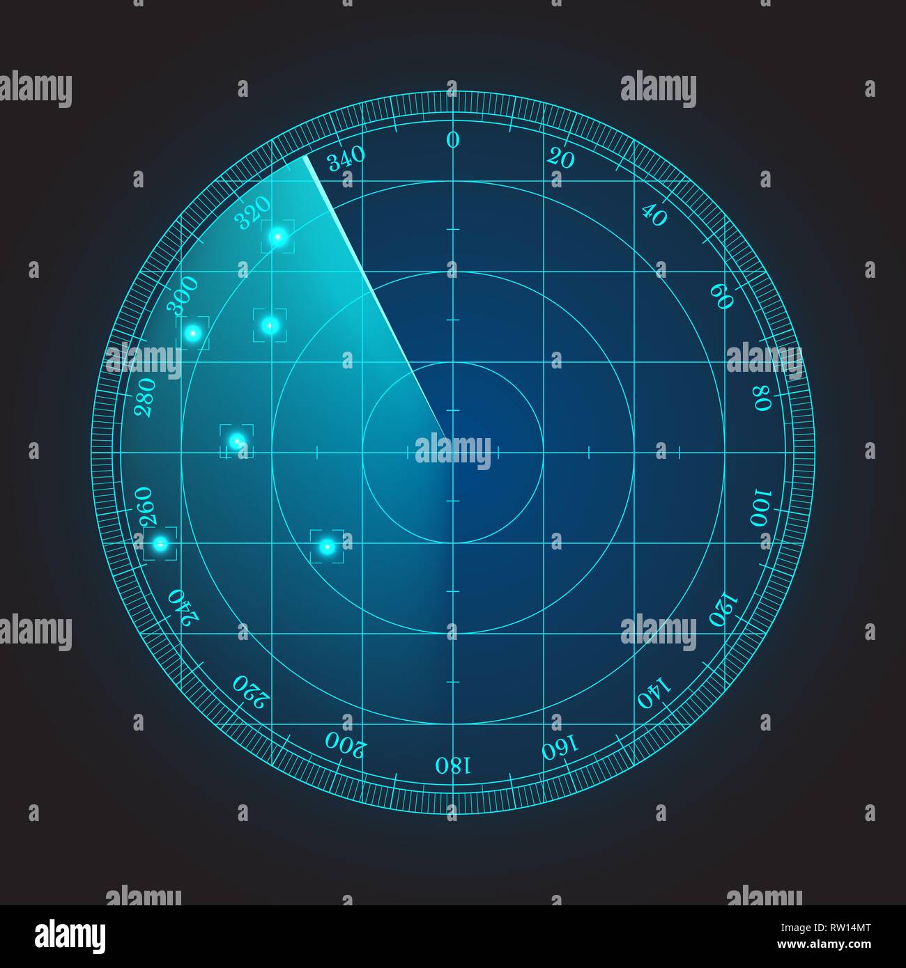 Blue radar screen. Vector illustration for your design Stock Vector ...