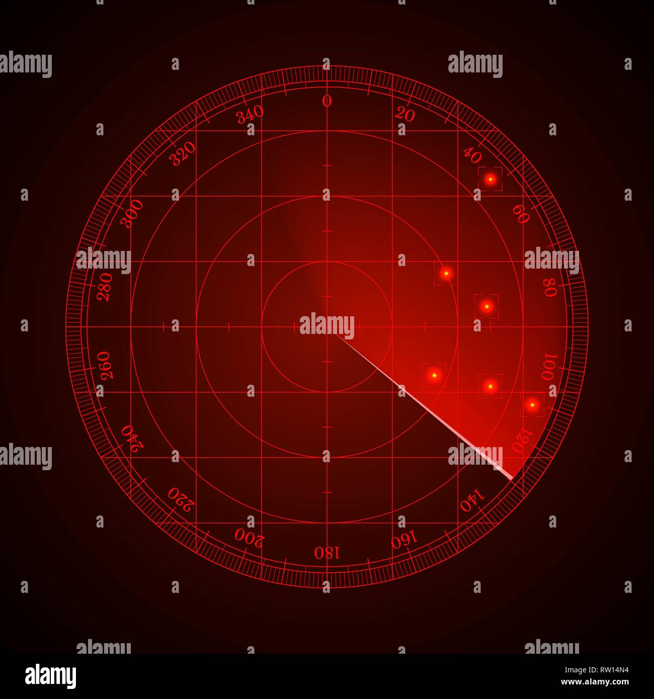 Red radar screen. Vector illustration for your design Stock Vector ...