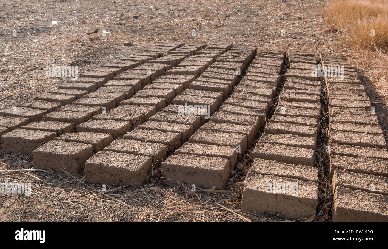 A nice photo of building blocks (construction material - bricks) made ...