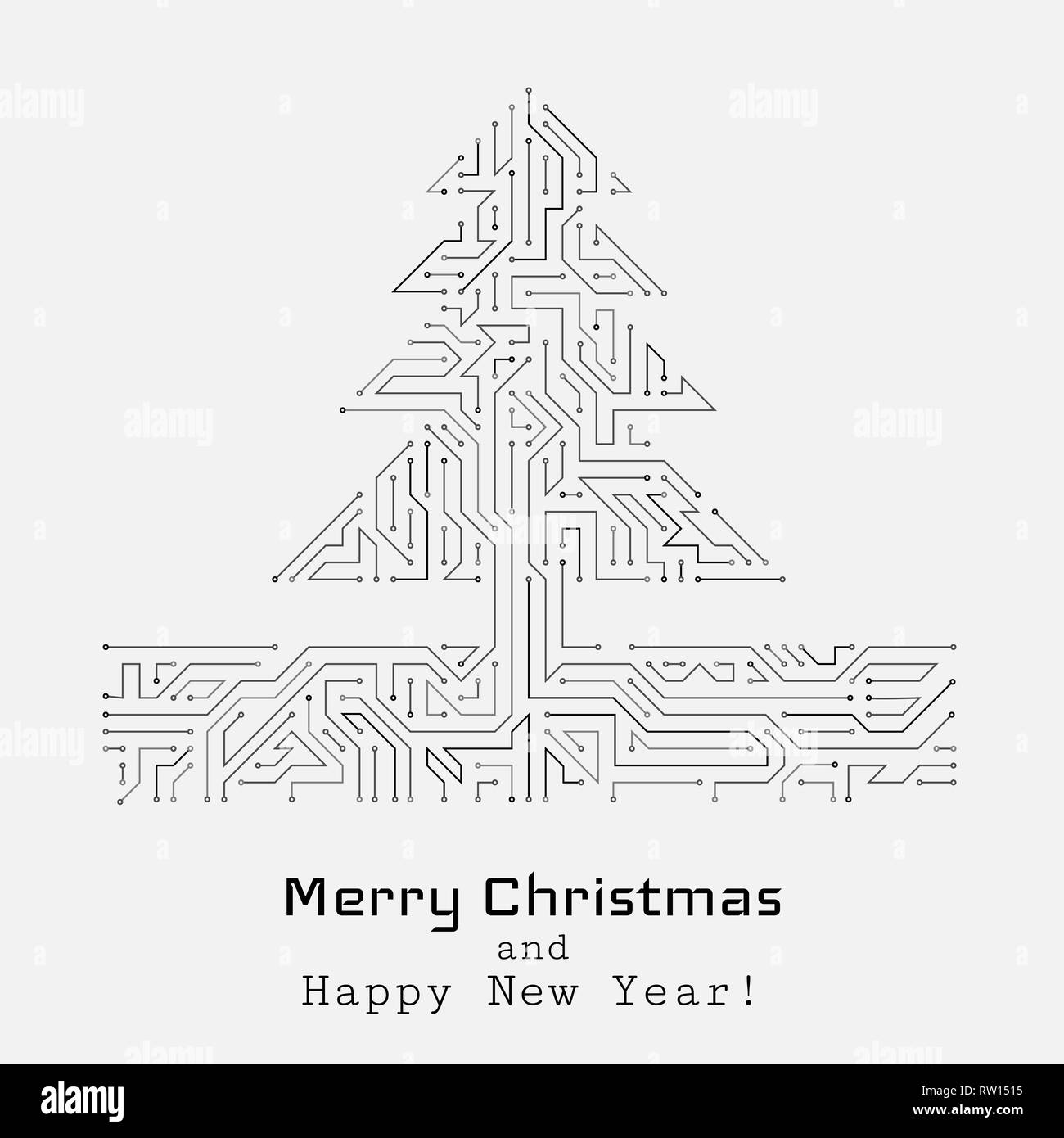 Vector christmas tree from digital electronic circuit Stock Vector ...