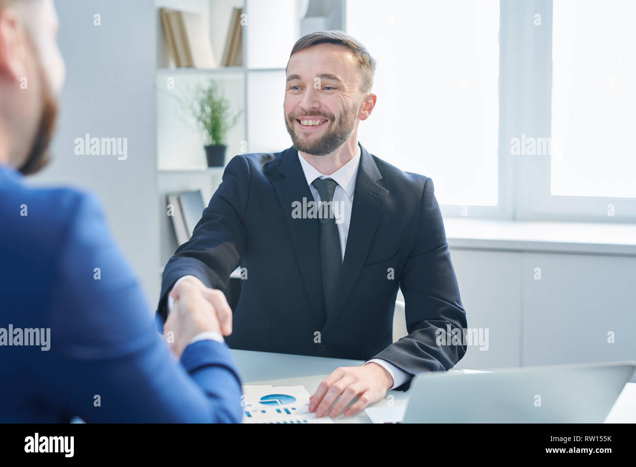 Meeting new partner Stock Photo - Alamy