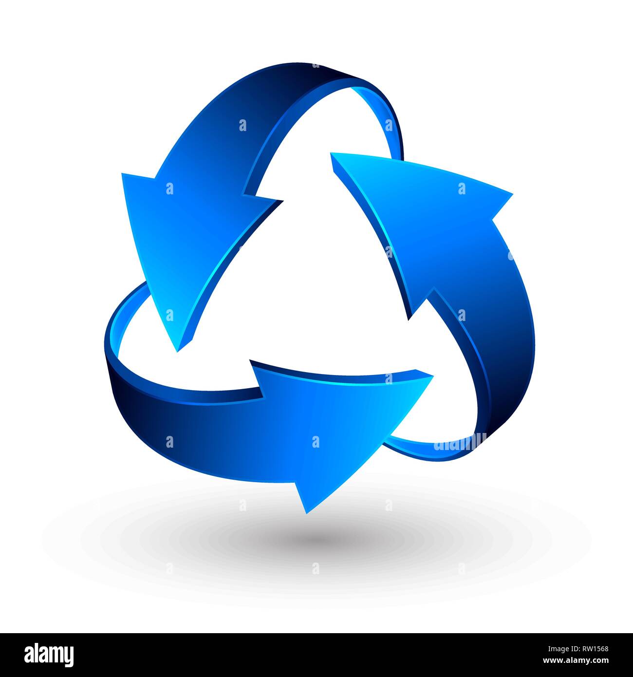 Blue recycle arrows, recycle simbol, vector Stock Vector Image & Art ...