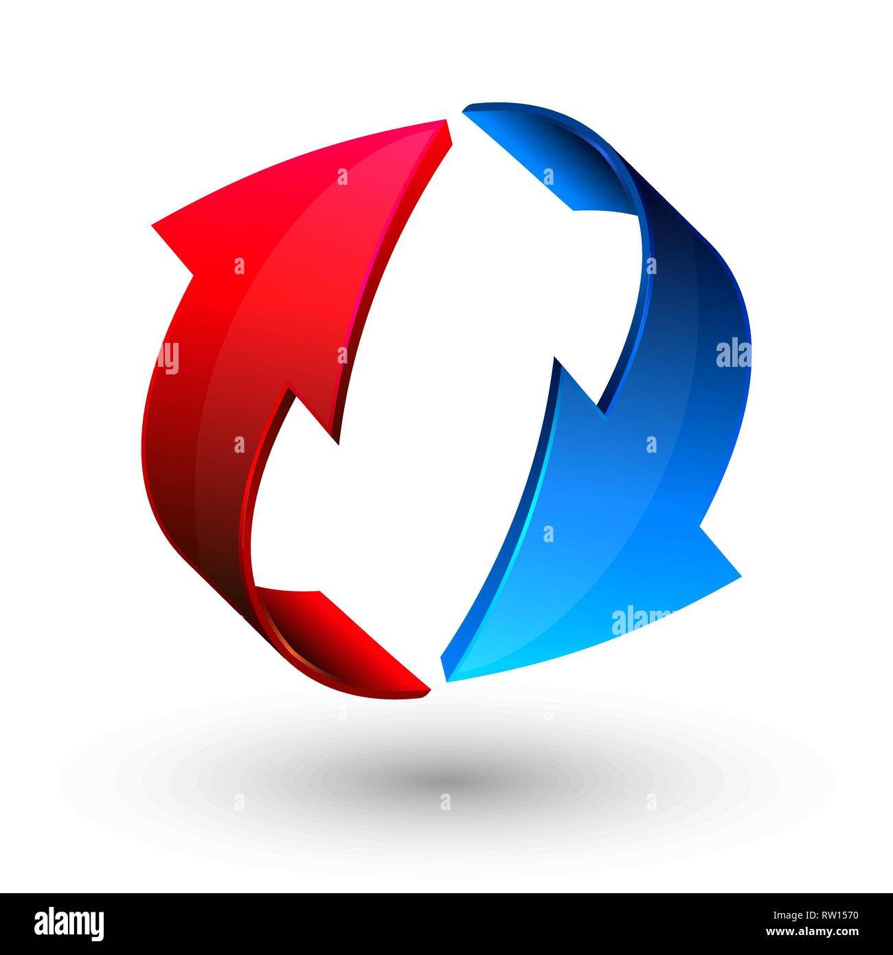 Blue and red 3d arrows, vector Stock Vector Image & Art - Alamy