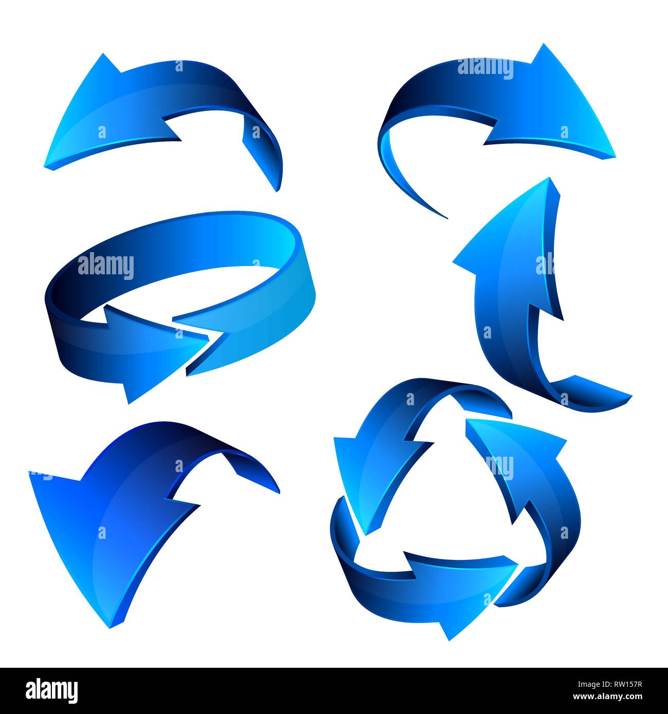 Blue 3d arrows, vector Stock Vector Image & Art - Alamy