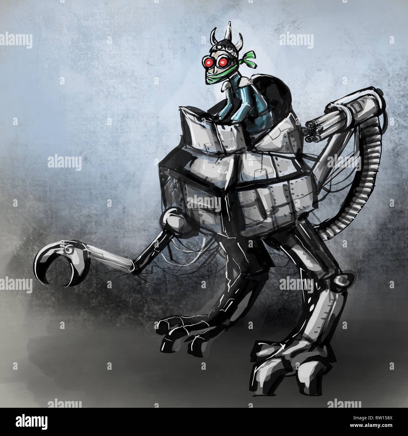 Mech with controller Stock Photo - Alamy