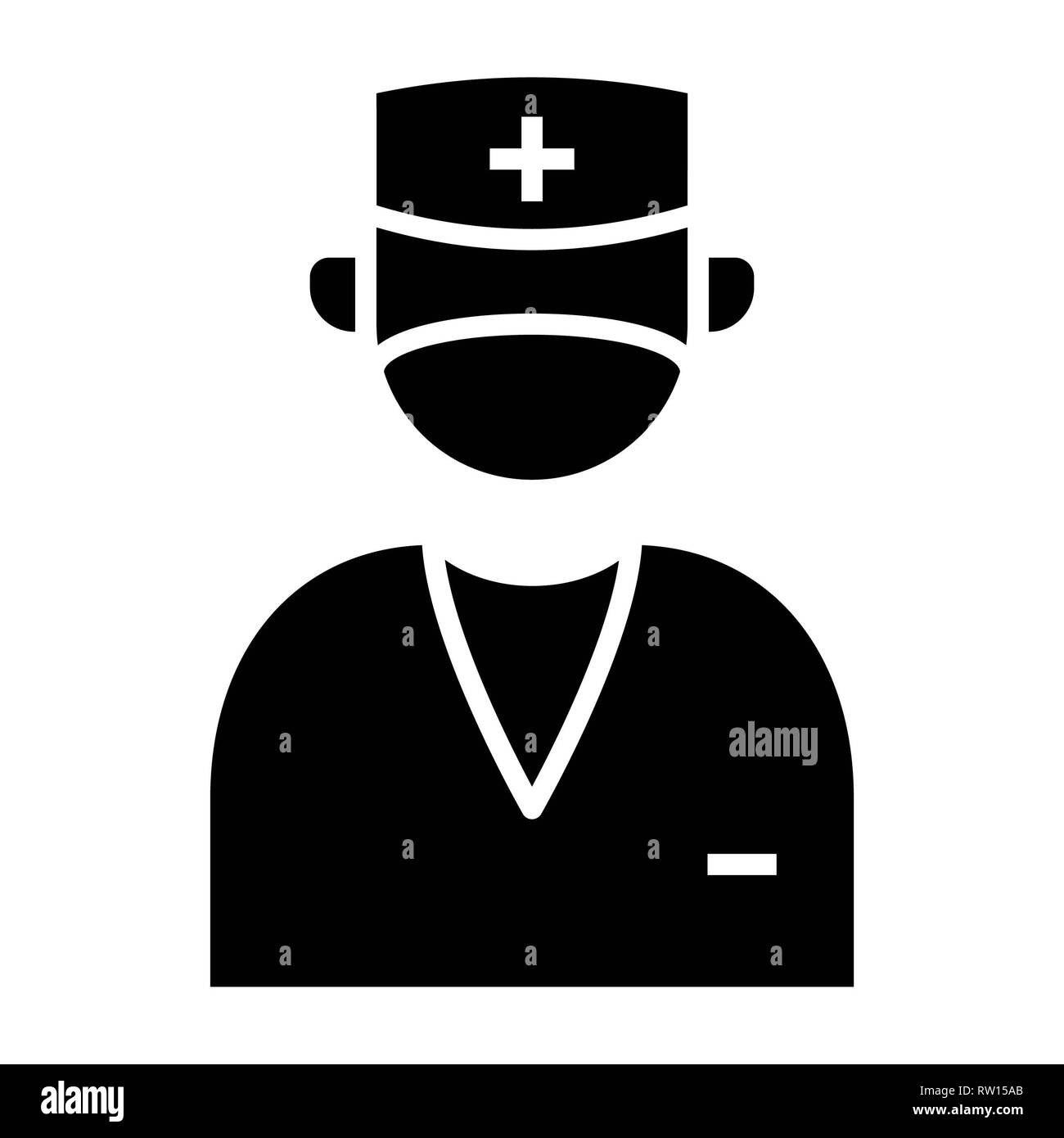 Surgeon Icon, Vector Illustration, Healthcare Outline Stock Photo - Alamy