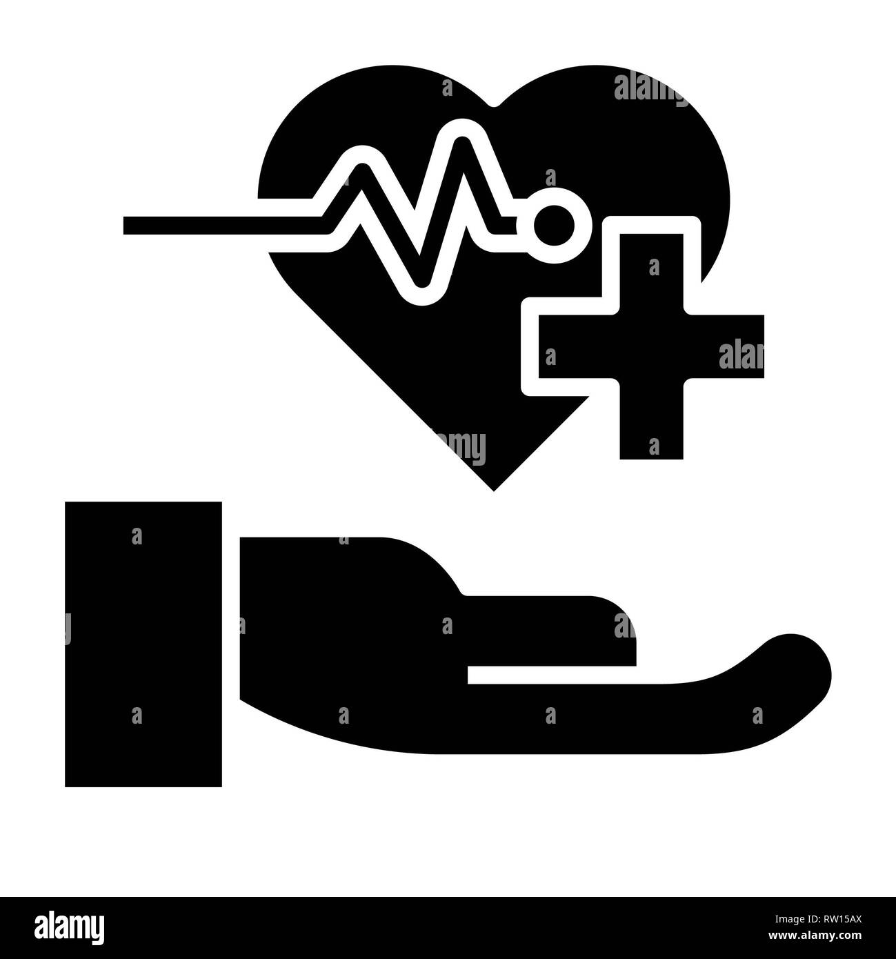 Healthcare set icon heartbeat Cut Out Stock Images & Pictures - Alamy