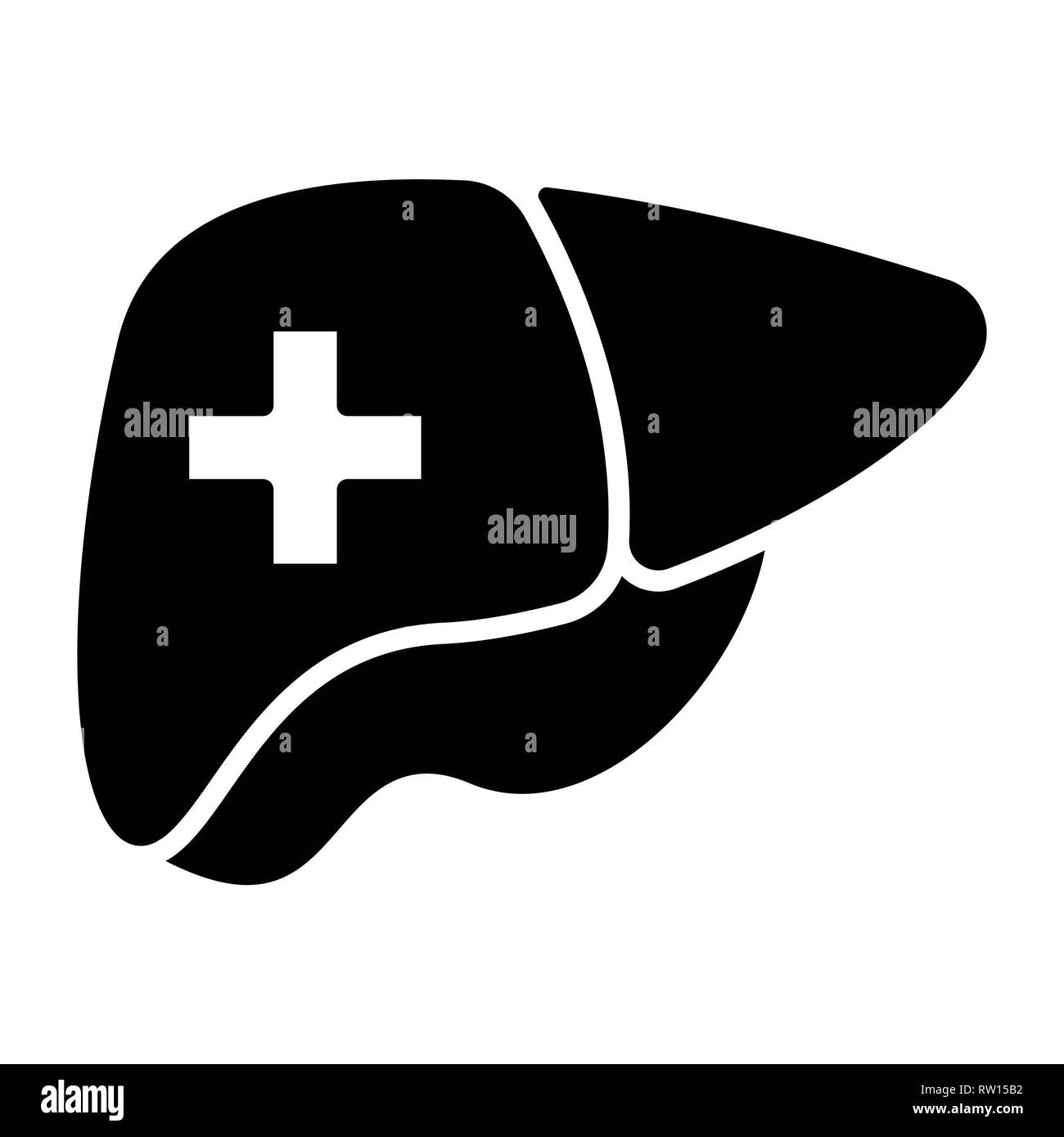 Liver Icon, Vector Illustration, Healthcare Outline Stock Photo - Alamy