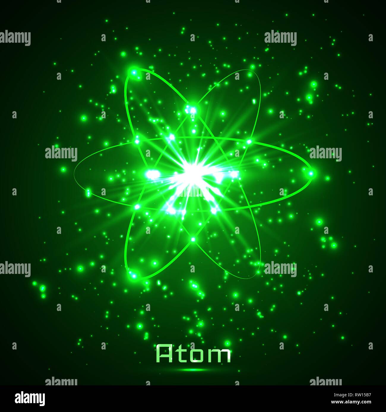 Vector shining neon lights atom model Stock Vector Image & Art - Alamy