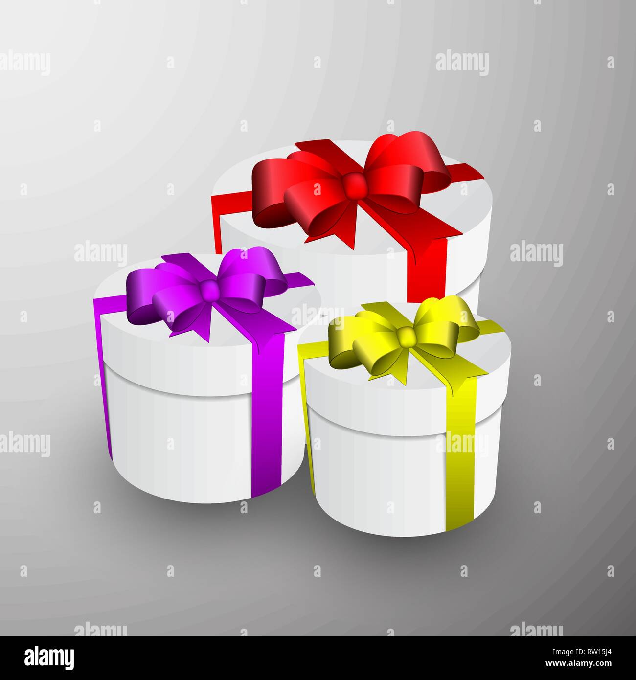 Christmas gift boxes with ribbon and bow vector Stock Vector Image ...