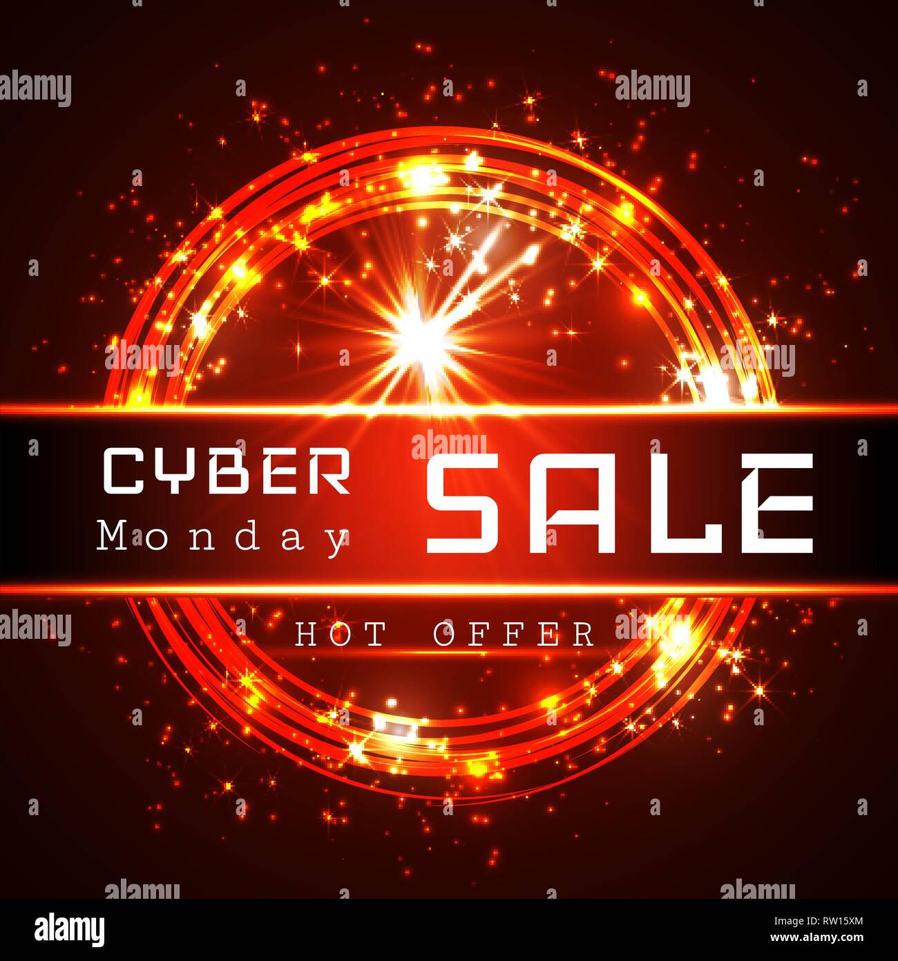 Neon frame cyber monday Stock Vector Images - Alamy