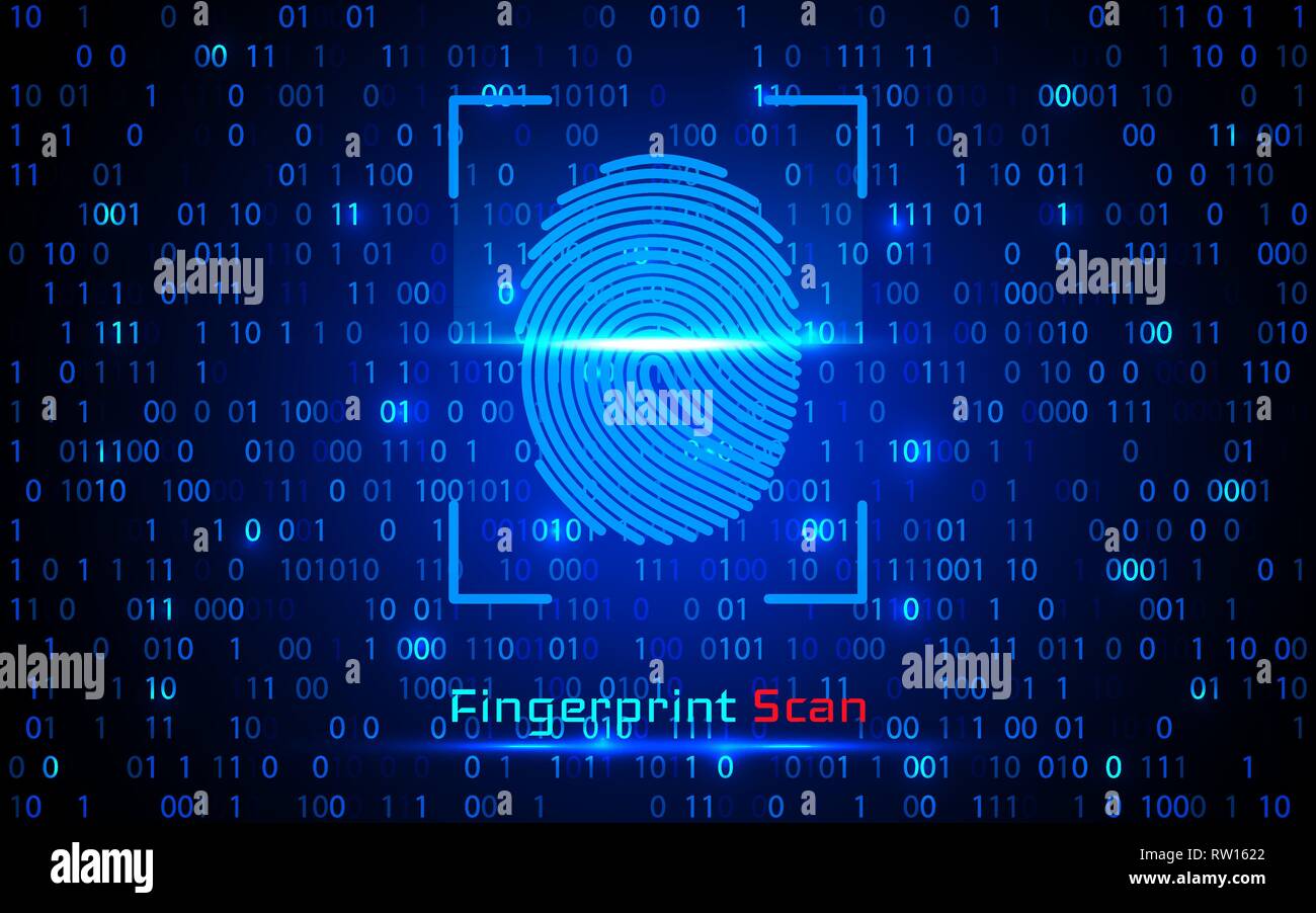 Finger Print Scanning Identification System Biometric Authorization And Business Security