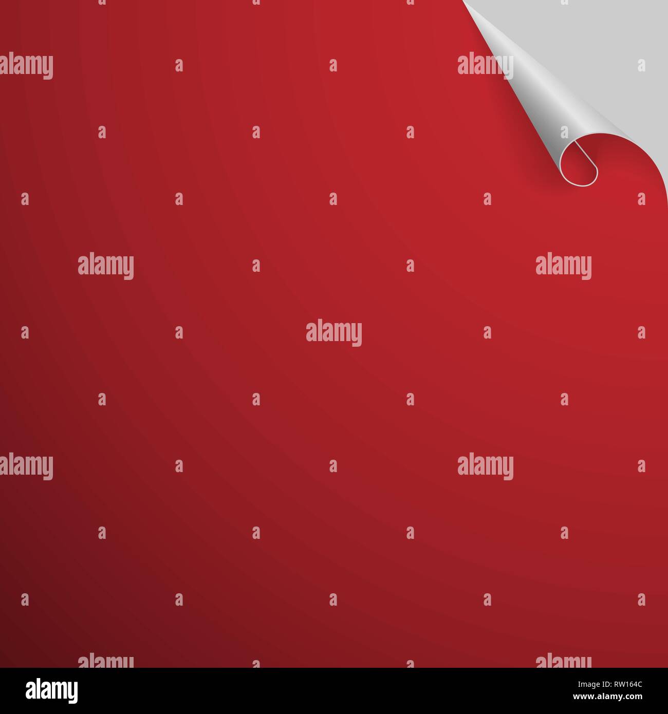Red Paper Sheet With Curled Corner. Vector Stock Vector Image & Art - Alamy
