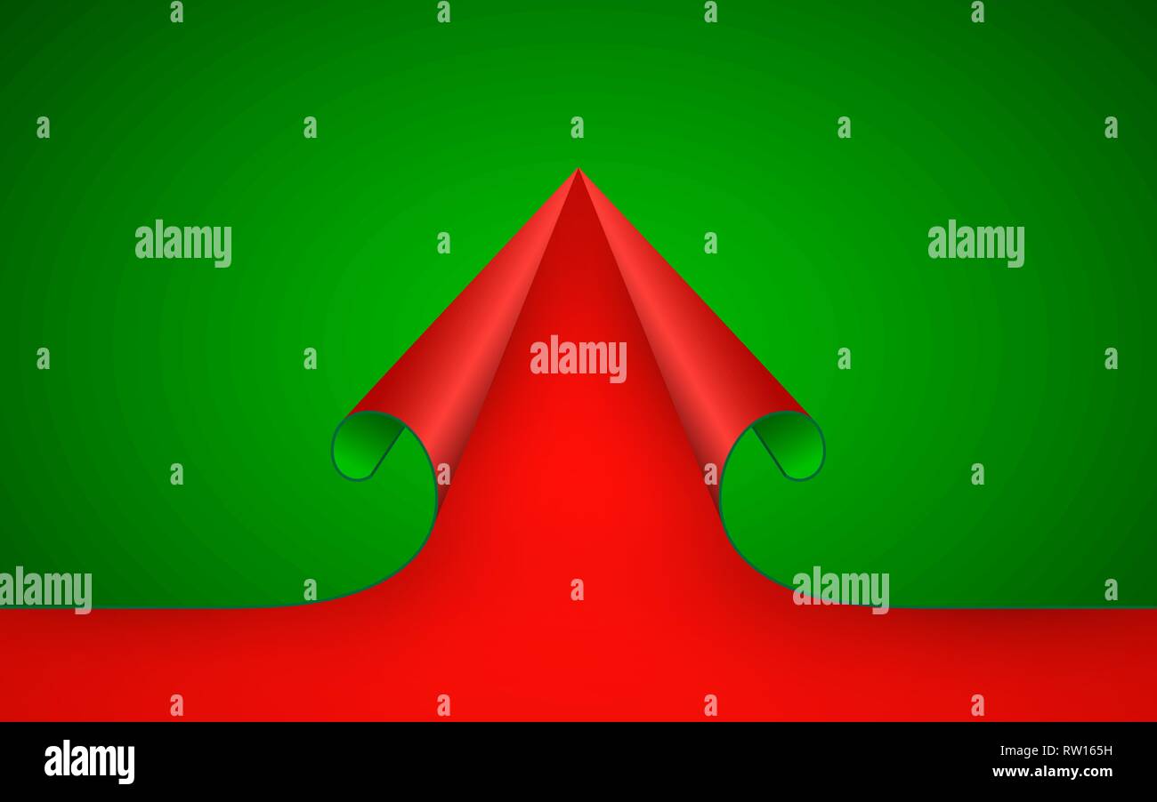 Christmas paper background curled corner, vector Stock Vector Image ...