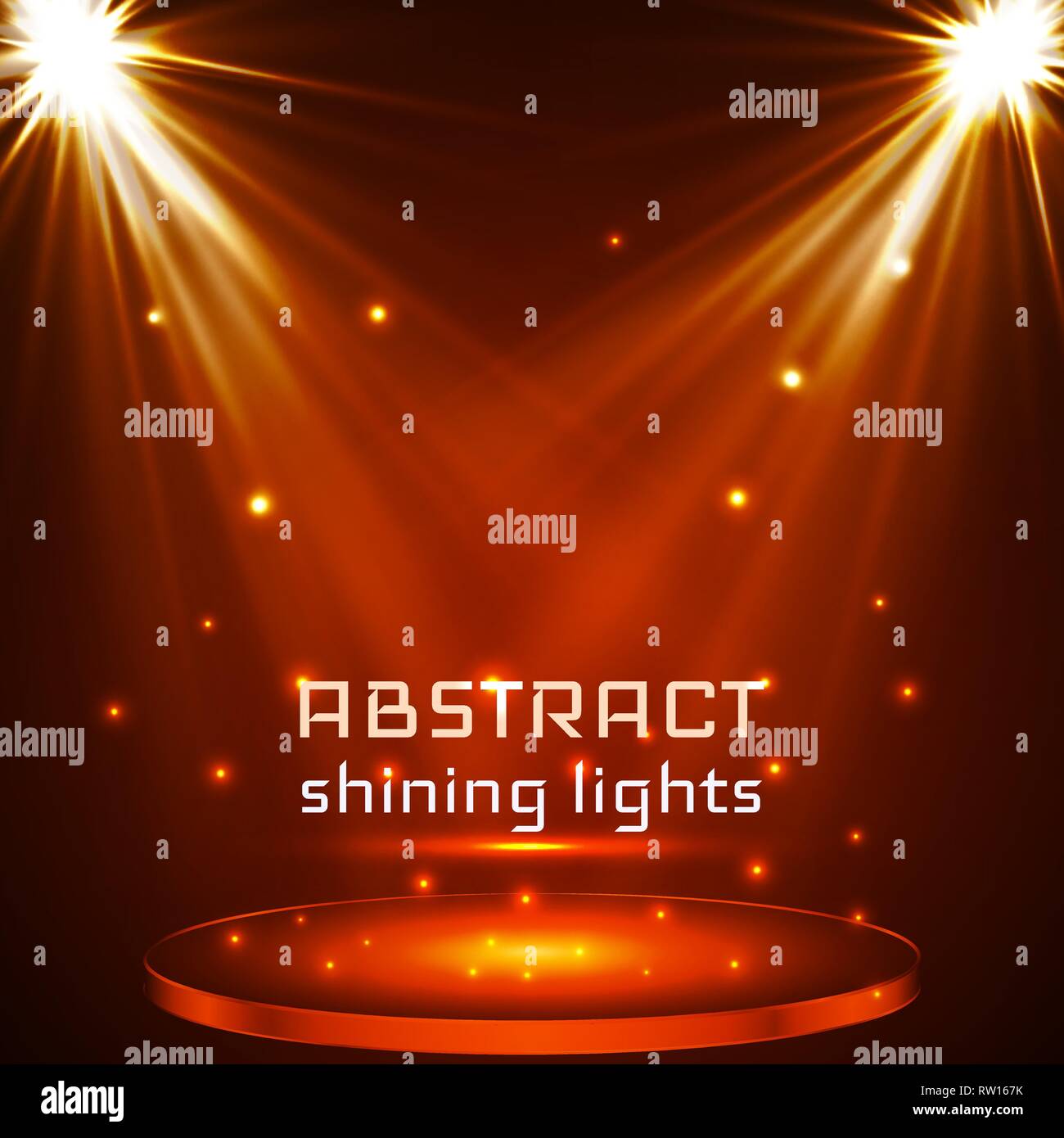 stage spot lighting. magic light. orange vector background Stock Vector ...
