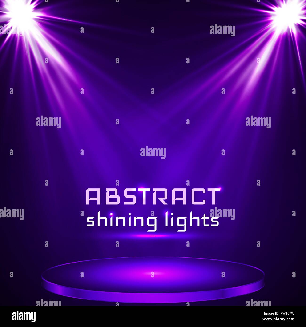 stage spot lighting. magic light. purple vector background Stock Vector ...