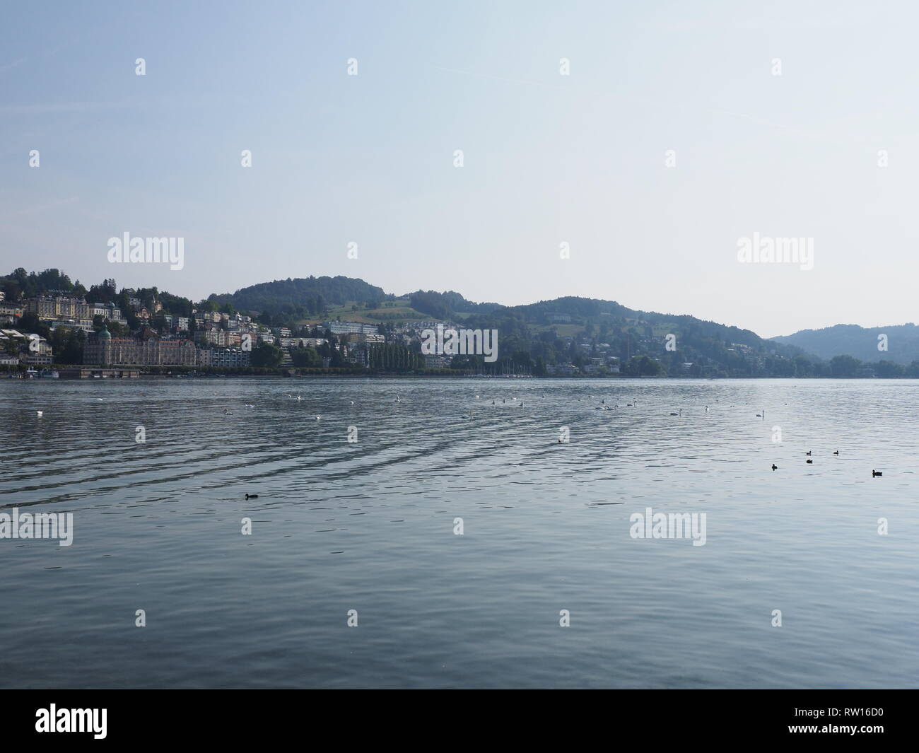 Cityscape with housing estate in european Lucerne city in Switzerland landscapes of ...