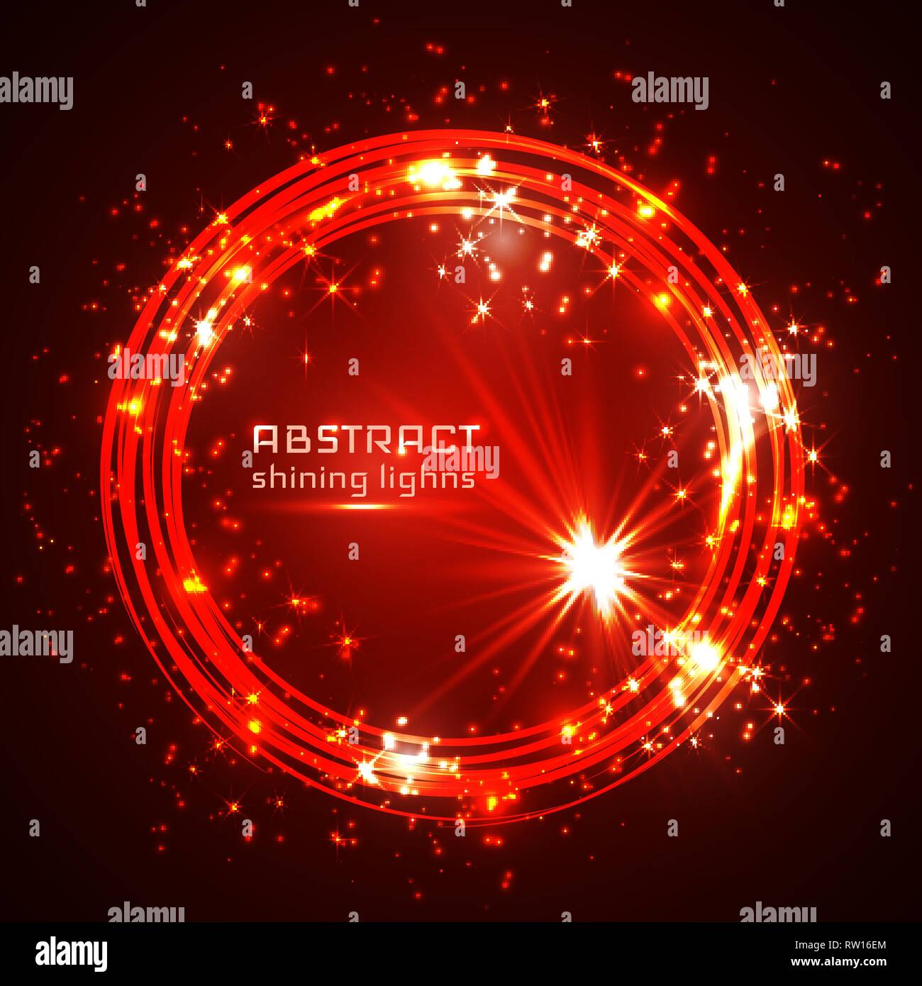 Red shining glitter vector star dust and line frame Stock Vector Image ...