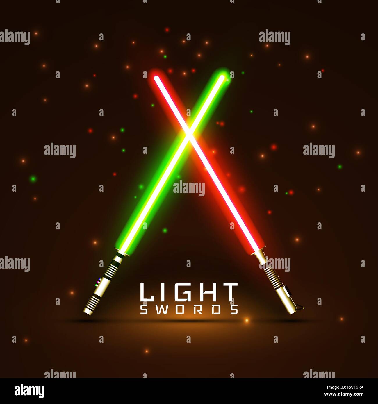 neon light swords. crossed light sabers Stock Vector Image & Art - Alamy