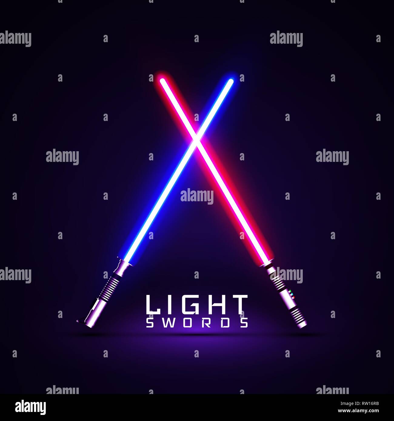 neon light swords. crossed light sabers Stock Vector Image & Art - Alamy