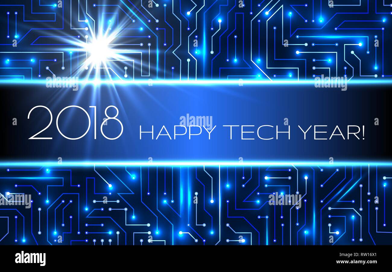 Happy New Year technology background Stock Vector Image & Art - Alamy