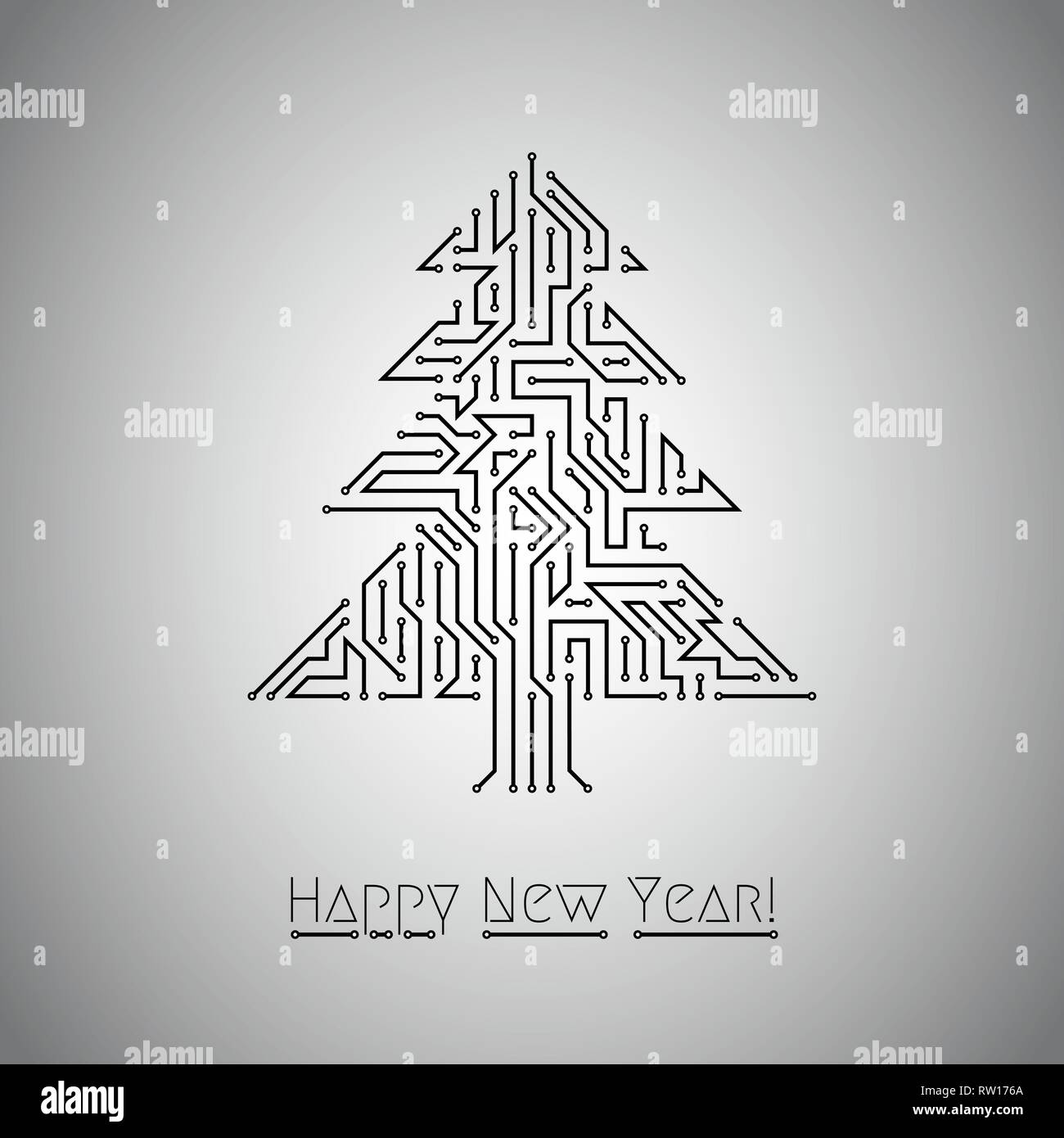 simple digital Christmas tree, vector Stock Vector Image & Art - Alamy