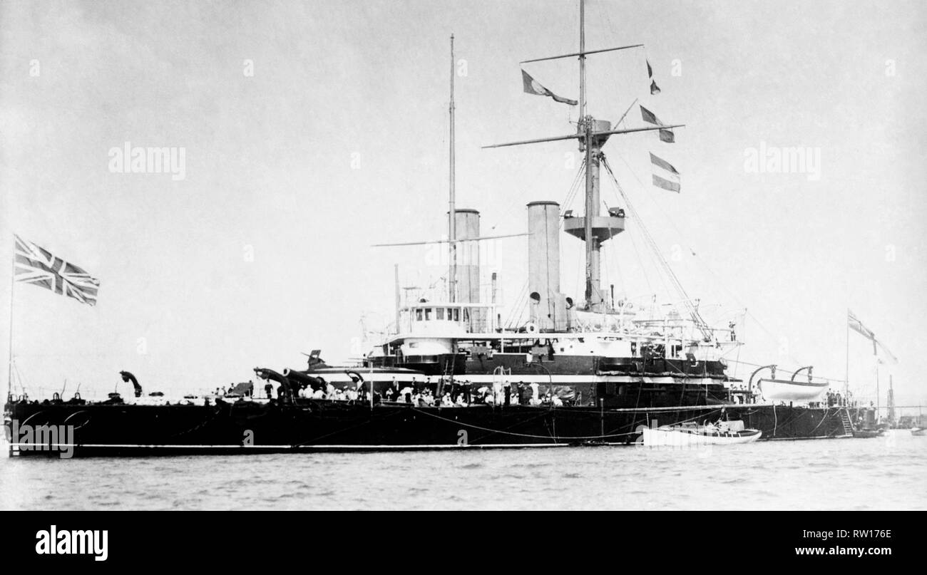HMS Trafalgar 1887 trafalgar class battleship of the royal navy Image ...