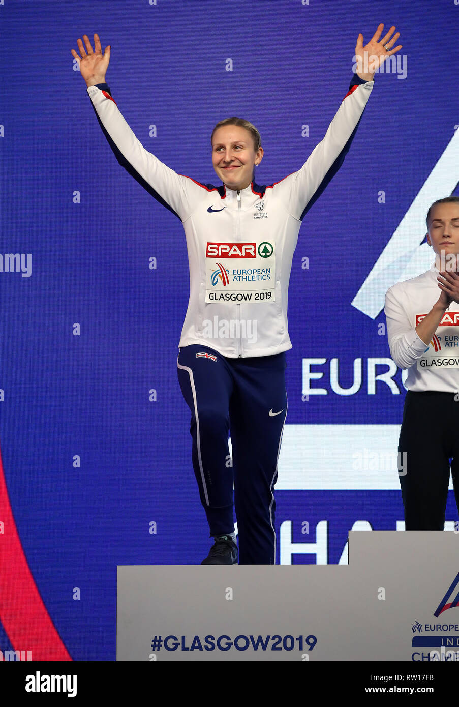 Great britains holly bradshaw celebrates winning pole vault hi-res ...