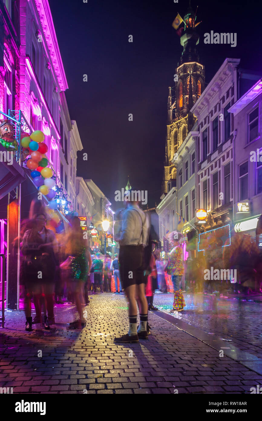 "Breda / Netherlands - March 1 2019: Revelers celebrate Carnaval during ...