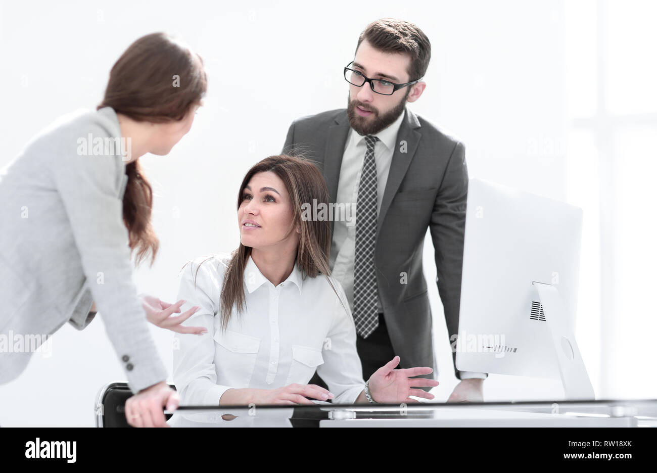 business colleagues discussing current tasks Stock Photo - Alamy