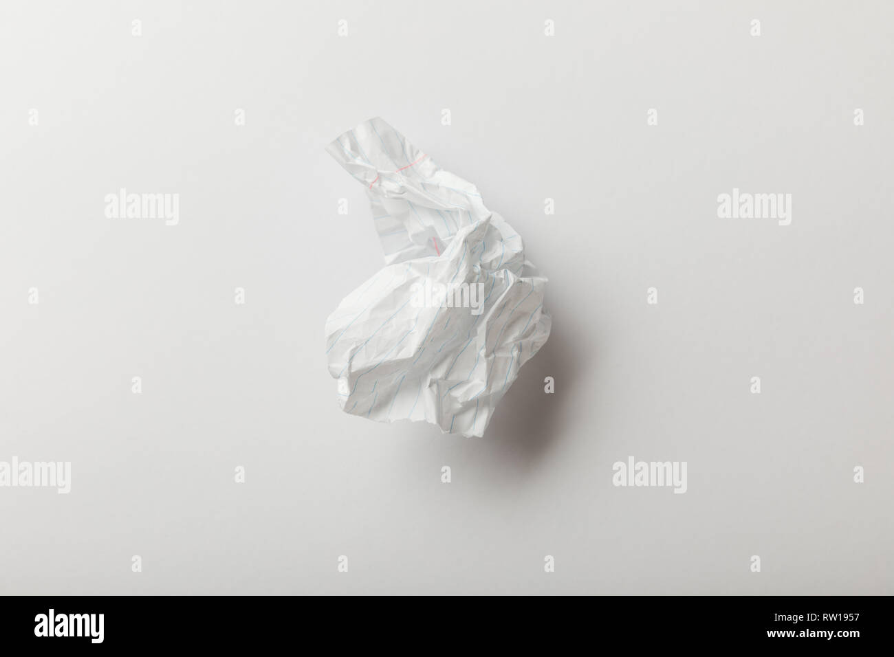 top view of white crumpled page on white background Stock Photo - Alamy