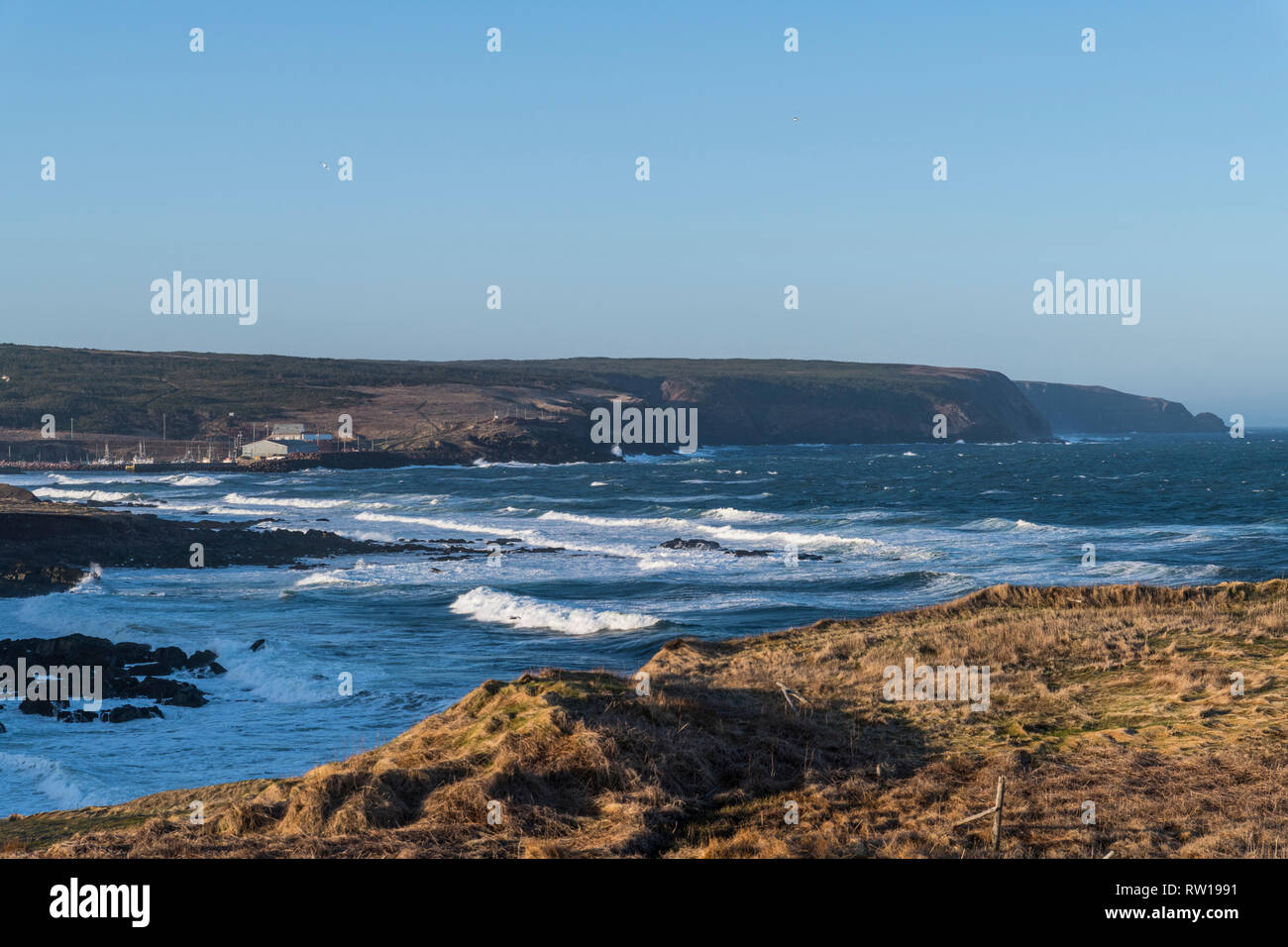 morning shot of waves rolling onto the beach in St. Bride's ...