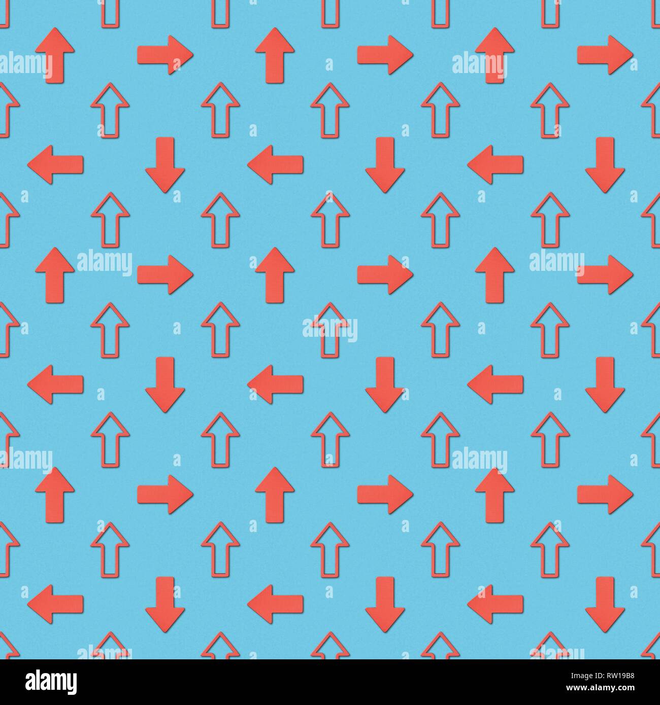 collage of different red pointers on blue background, seamless ...