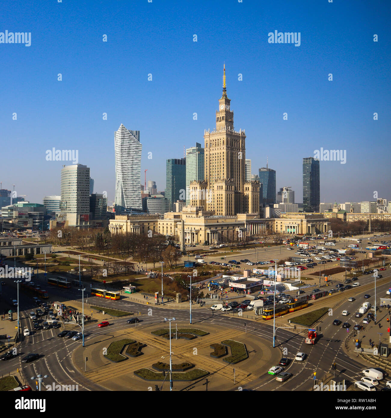 Aerial view city warsaw hi-res stock photography and images - Alamy