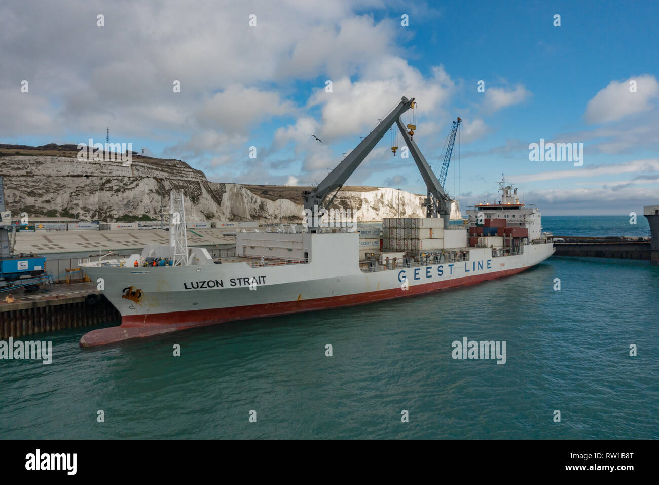 The Luzon Strait, Geest Line ship at Dover Port. Kemt. England. UK ...
