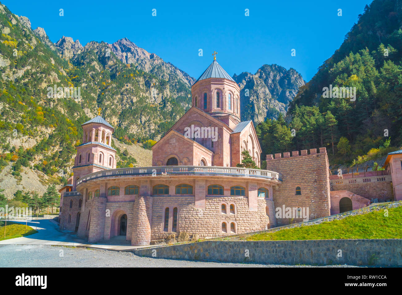 Archangel Monastery Complex located in the Dariali Gorge, Georgia Stock ...