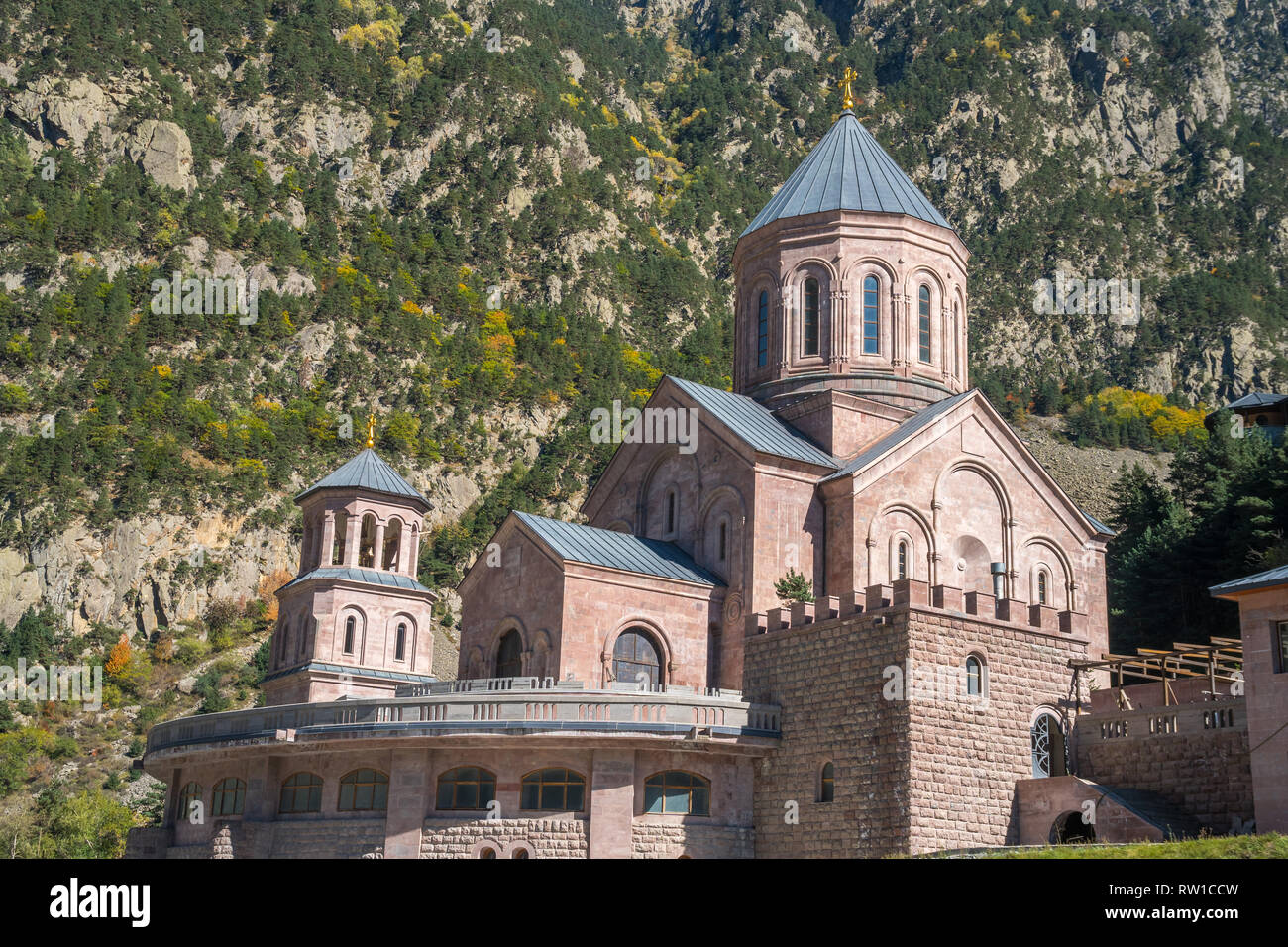 Archangel Monastery Complex located in the Dariali Gorge, Georgia Stock ...